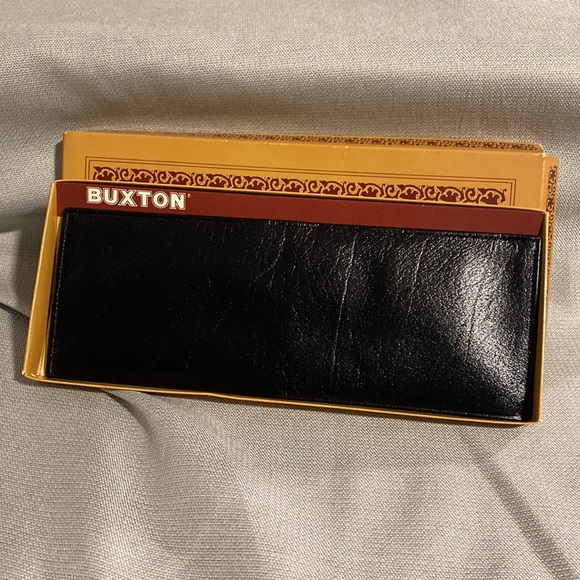 Buxton | Accessories | Vintage Leather Buxton Black Wallet In Original ...